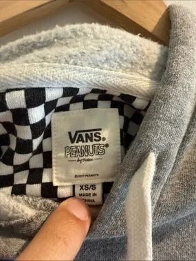 Vans | Shirts | Vans Gray Hoodie With Red Logo And Snoopy Graphic ...